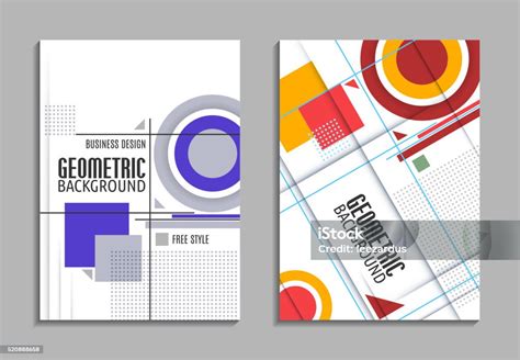 세트 Of 추상적임 고객 브로셔 디자인 템플릿 커버 채색기법 스트라이프 0명에 대한 스톡 벡터 아트 및 기타 이미지 0명 광고 기하 도형 Istock