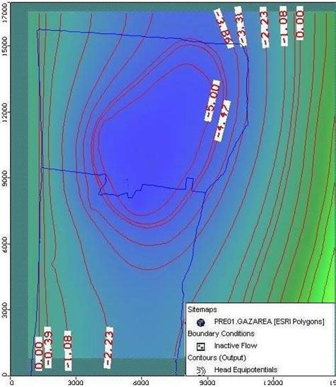 Head Calculated By The Modflow Model For Year 2010 Download