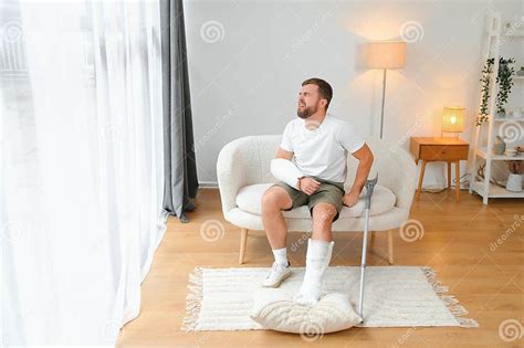 Recovery After Physical Injury In Accident At Home Sad Unlucky Young
