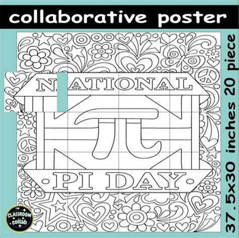 Pi Day Collaborative Poster Activities Coloring Pages Bulletin Board Craft