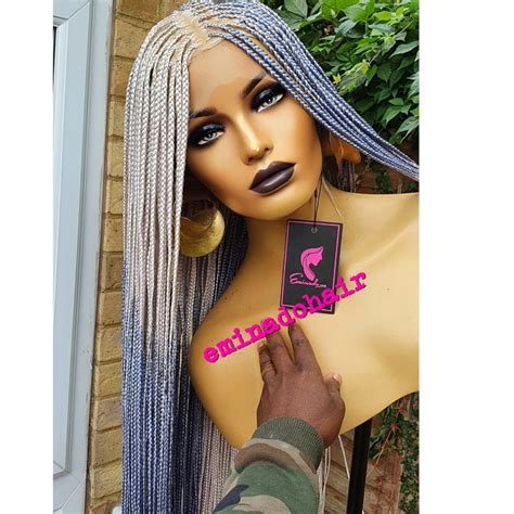 Reverse Ombre Blueblonde Box Braided Wig Eminado Hair