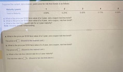 Solved Suppose The Current Zero Coupon Yield Curve For