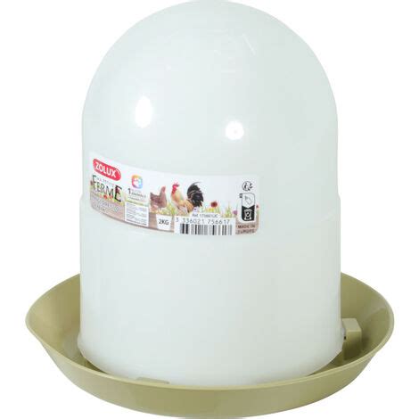Mangeoire Silo En Plastique Kg Vert Pour Basse Cour Zolux
