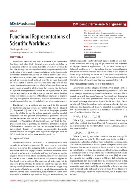 Pdf Functional Representations Of Scientific Workflows