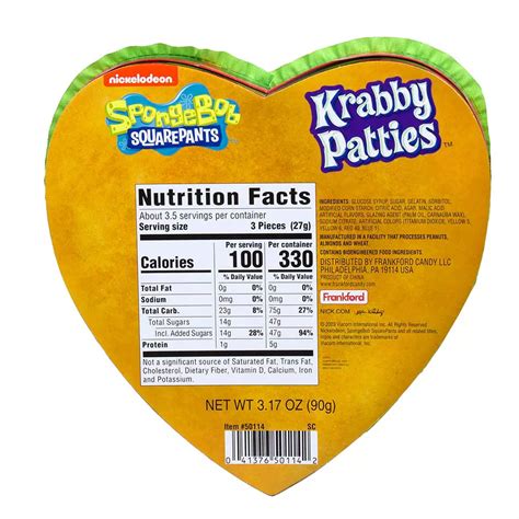 Frankford Spongebob Gummy Krabby Patties Valentines Plush Heart T