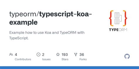 github typeorm typescript koa example example how to use koa and