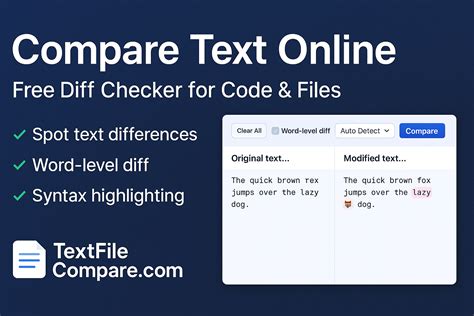 Compare Text Online Free Diff Checker For Code Files