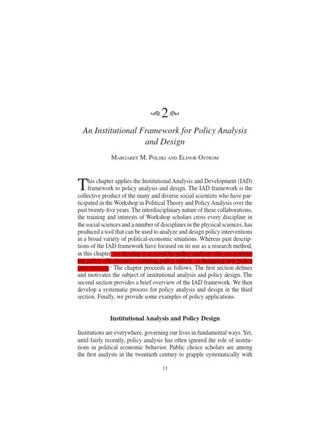 Iad For Policy Applications Pdf Goods Traffic