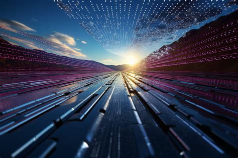 Data Velocity Blurred Road Showcases High Speed Transfer And Digital
