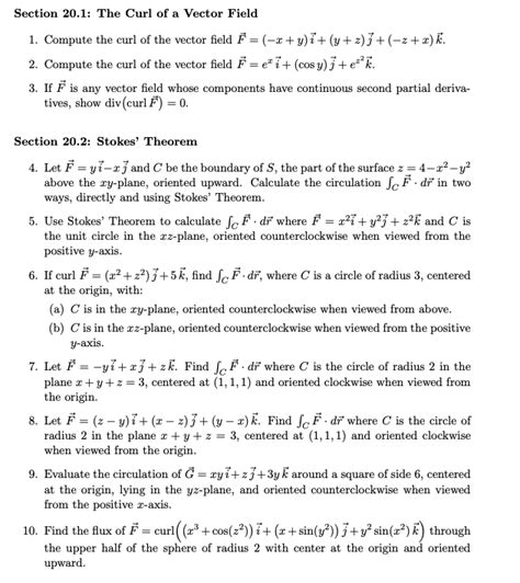 Solved Section 201 The Curl Of A Vector Field 1 Compute