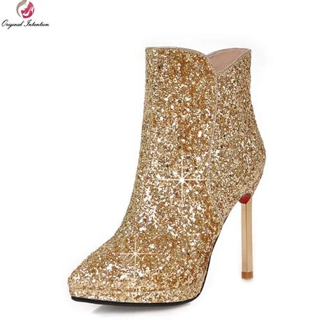 Original Intention Popular Women Boots Pointed Toe Metal Stiletto Heels