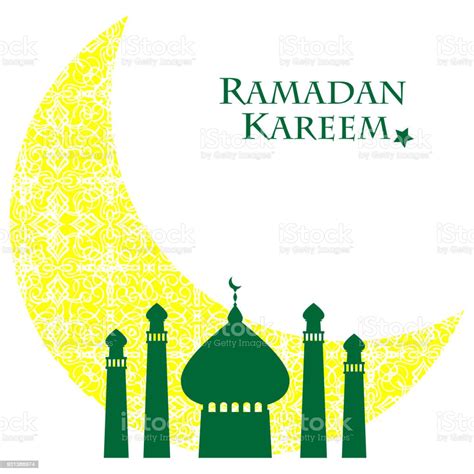 라마단 카림 Eid 템플릿 배경 복사 공간 아이콘 모스크와 달 그리고 이슬람 종교에 아랍 이슬람의 상징 스타 0명에 대한 스톡