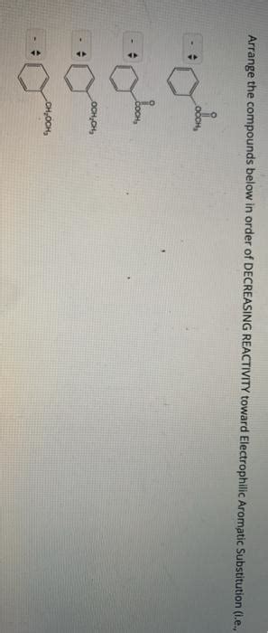 Solved Arrange The Compounds Below In Order Of DECREASING Chegg