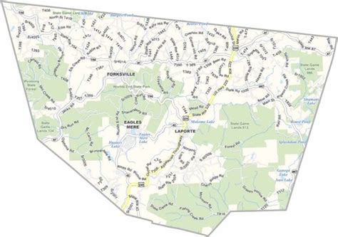 Sullivan County Map Pennsylvania Us County Maps