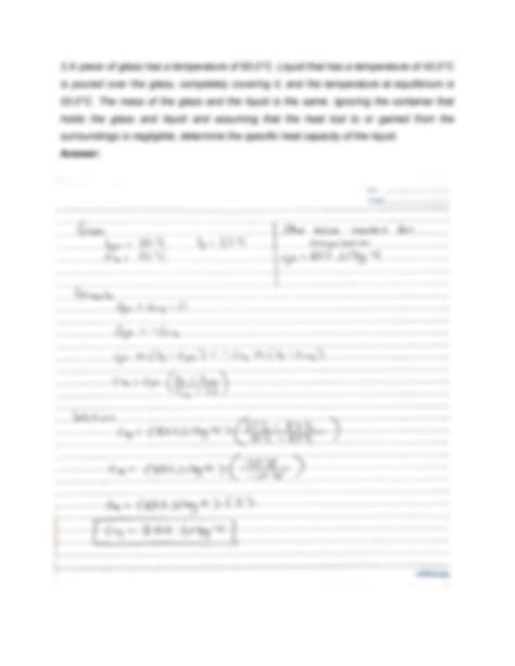 SOLUTION Latent And Specific Heat Practice Problems And Answers