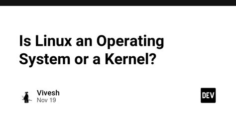 is linux an operating system or a kernel dev community