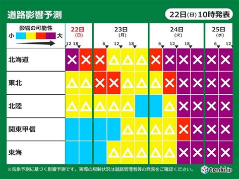 道路影響予測 24日～大寒波の影響広がる 車の立ち往生など交通機関に影響も気象予報士 石榑 亜紀子 2023年01月22日 日本気象