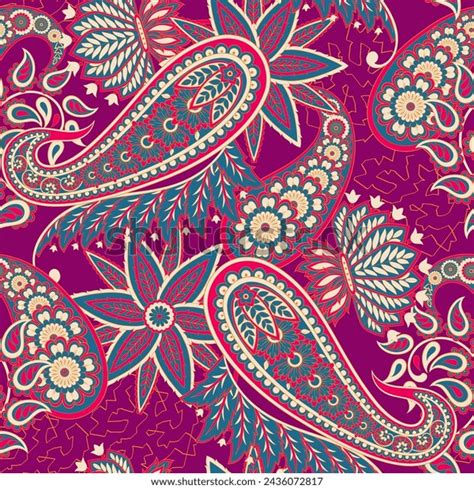 Hand Drawn Floral Paisley Seamless Vector Stock Vector Royalty Free