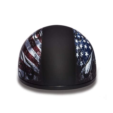 Dot Us Flag Motorcycle Half Helmet With Bald Eagle
