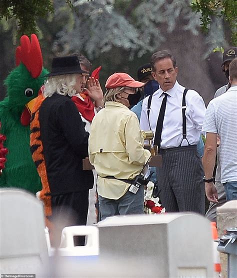 Hugh Grant Dons A Tony The Tiger Suit With Jerry Seinfeld On The Set Of