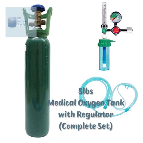 5lbs Oxygen Tank Medical With Medical Oxygen Regulator Full Content