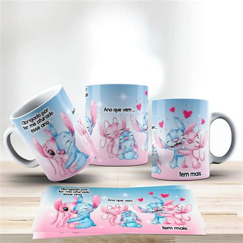 Caneca Stitch E Angel Casal Elo7 Produtos Especiais