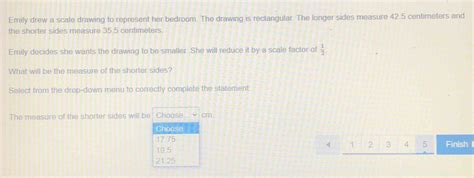 Solved Emily Drew A Scale Drawing To Represent Her Bedroom The