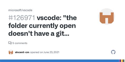 Vscode The Folder Currently Open Doesn T Have A Git Folder But It Does Have Issue