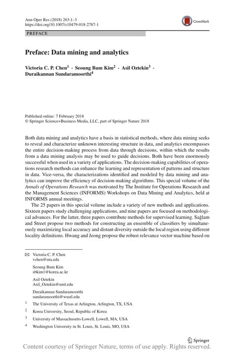 Preface Data Mining And Analytics Request PDF