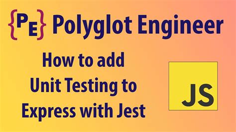 How To Add Unit Testing To Express Using Jest Youtube