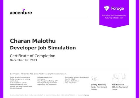 charan malothu on linkedin accenturenordics forage flm techskills