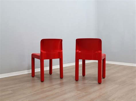 1970s Kartell Model 4875 Chair By Carlo Bartoli Red Color Carlo