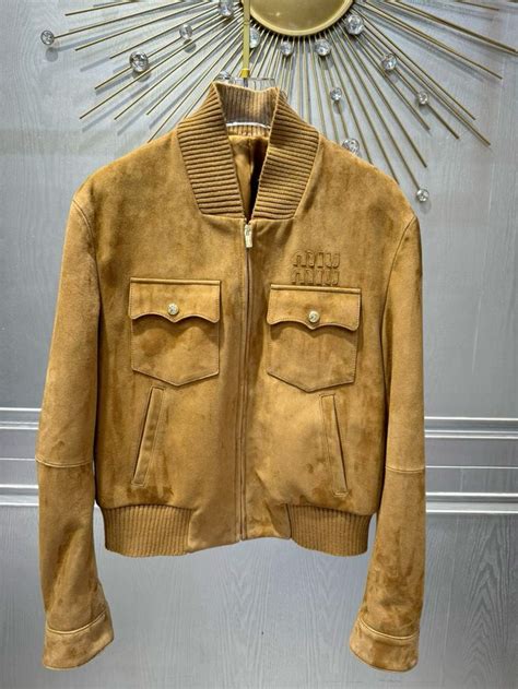 Замшевая куртка Miu Miu 2024 Womens Rights Miu Miu Cult