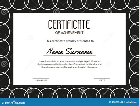 Simple Certificado De Minimalismo Con CÃrculos De Contorno Blanco En