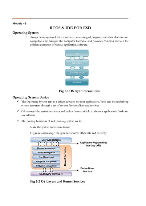 Embedded Systems Unit 5 Module 5 Rtos And Ide For Esd Operating System An Operating System