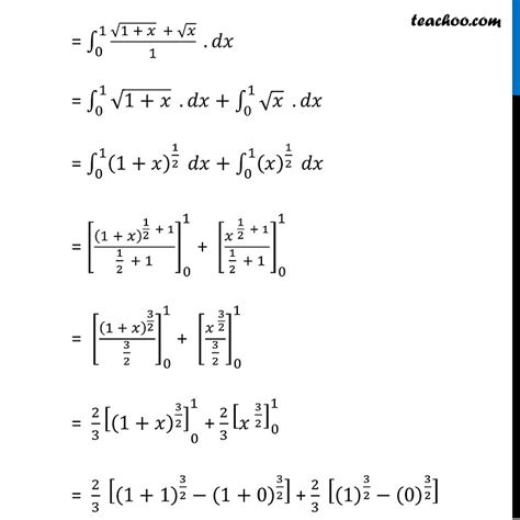Misc 28 Definite Integral Dx Root 1 X Root X Miscellaneous