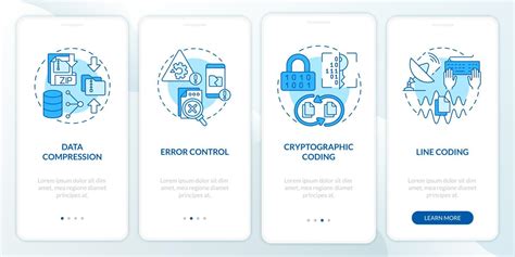 Types Of Coding Blue Onboarding Mobile App Screen Programmer Walkthrough 5 Steps Graphic