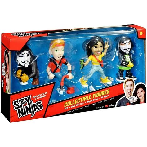 Spy Ninjas Pz2 Chad Wild Clay Regina Ginera Pz Squire Figure 4 Pack Playmates Toywiz