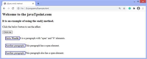 Jquery End