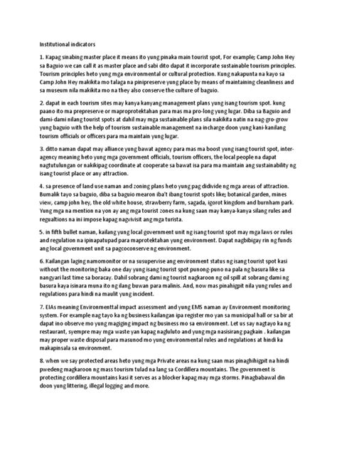 Institutional Indicators Pdf