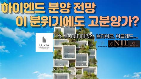 하이엔드 분양 전망 Ft 루시아청담더테라스 아클레드 브라이튼 Youtube