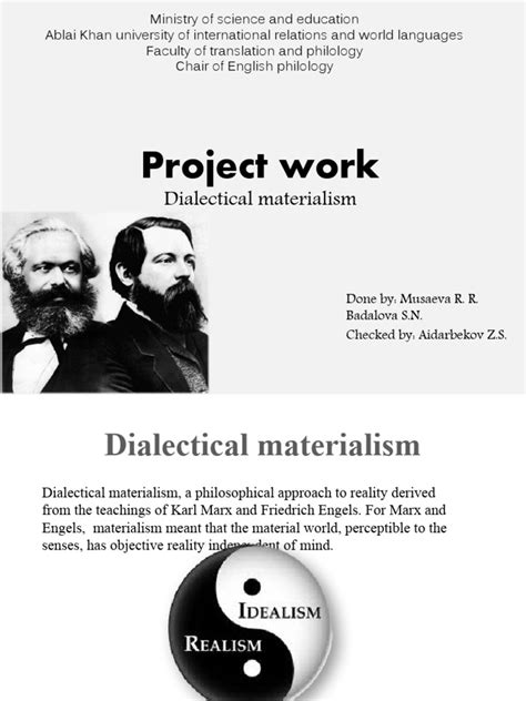 Dialectical Materialism Pdf Materialism Dialectic