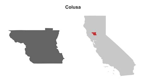 Premium Vector Colusa County California Blank Outline Map Set