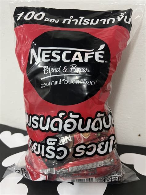 แพ็ค 100 ซอง Nescafe เนสกาแฟ 3 In 1 ห่อ 17 5 กรัม X 60 ซอง สี แดง Red Mar Shopp Thaipick