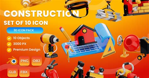 Construction 3d Icon Objects Ft Construction And Icon Envato