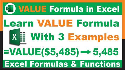 203 How To Use Value Function In Excel With 3 Examples Youtube