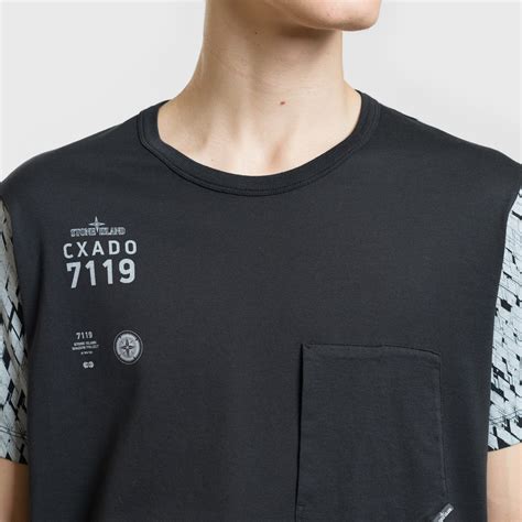 Мужская футболка Stone Island Shadow Project Printed 7119, 711920110.V0029