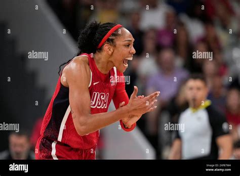 Aja Wilson 9 Of The United States Celebrates In A Womens