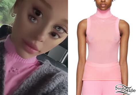 Ariana Grande White Puffer Jacket Pink Top Steal Her Style