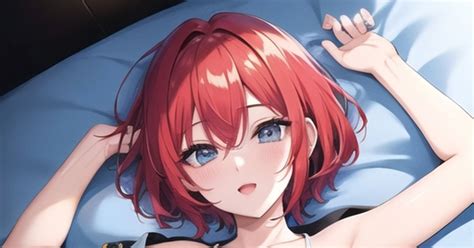 Ai 赤色短髪女子、木崎希奈の健全表情「ジーンズ姿」 日向あすかのイラスト Pixiv